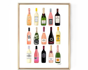 Champagne Print | Etsy