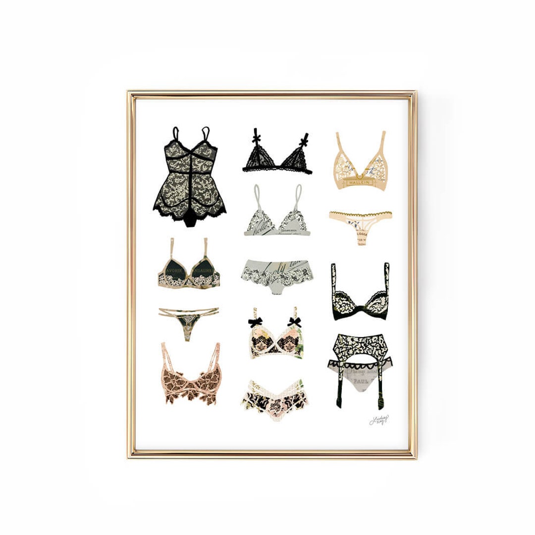 Lingerie Collage Art Print - Etsy
