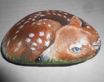 Deer Painted Rock - Etsy