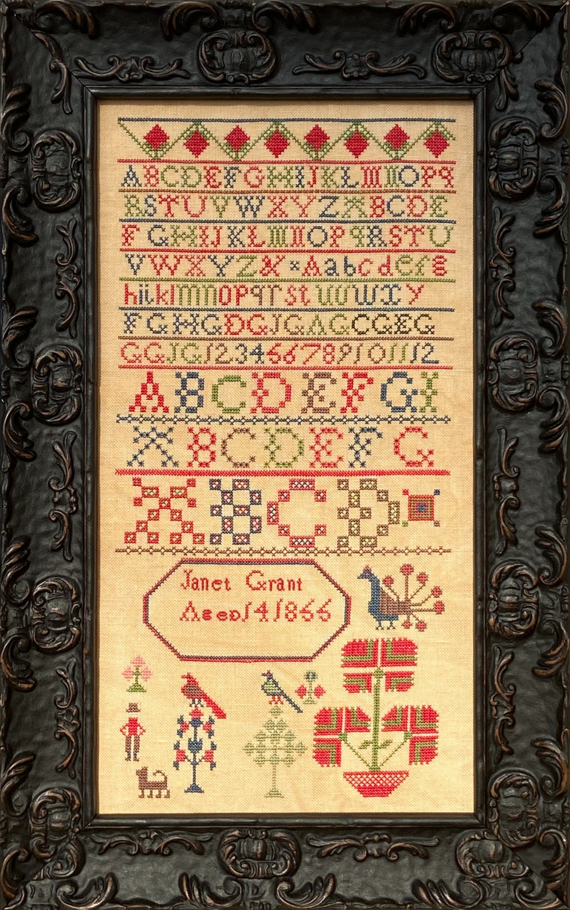 Janet Grant 1855 Sampler Chart - Etsy