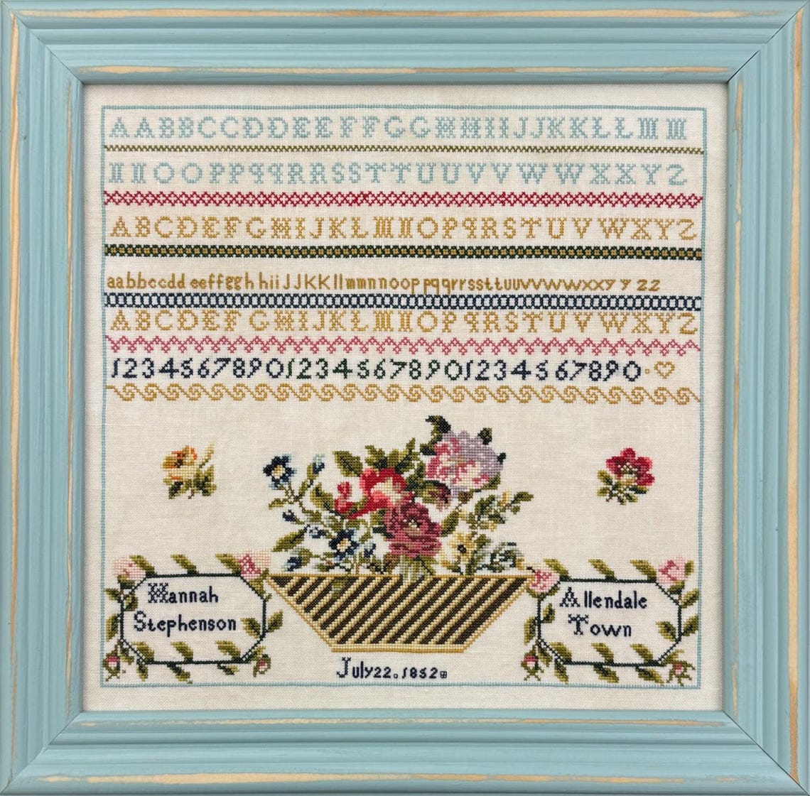 Hannah Stephenson 1852 Sampler Cross Stitch PDF Pattern - Etsy