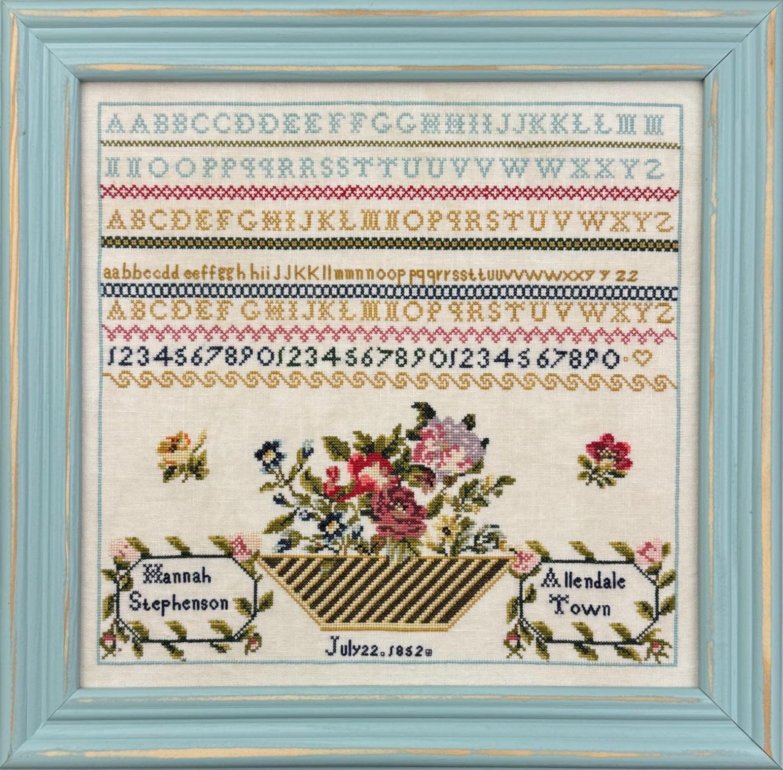 Hannah Stephenson 1852 Sampler Cross Stitch PDF Pattern - Etsy