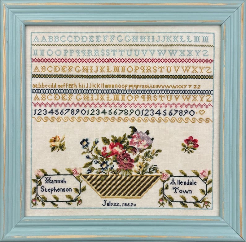 Hannah Stephenson 1852 Sampler Cross Stitch PDF Pattern - Etsy