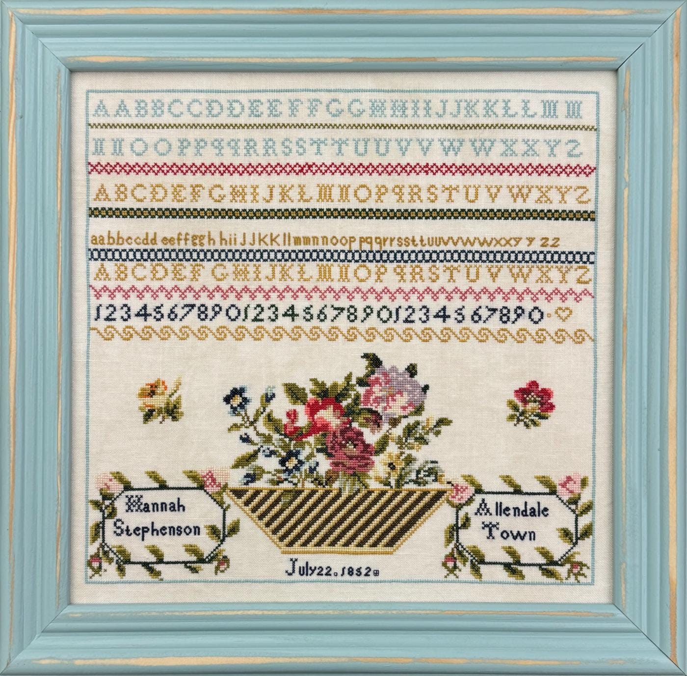 Hannah Stephenson 1852 Sampler Cross Stitch PDF Pattern - Etsy