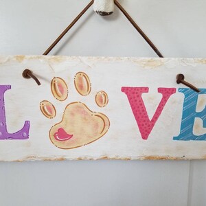 Paw Print Signdog Signpainted Slateslate Dog Signdog - Etsy