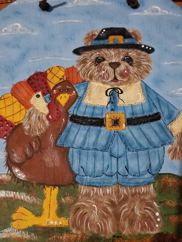 Thanksgiving Welcome Sign,pilgrim Sign,painted Slate,thanksgiving Decor ...