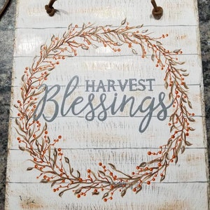 Harvest Blessings Welcome Sign,fall Slate Sign,welcome Sign,handpainted ...