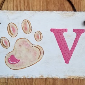 Paw Print Signdog Signpainted Slateslate Dog Signdog - Etsy