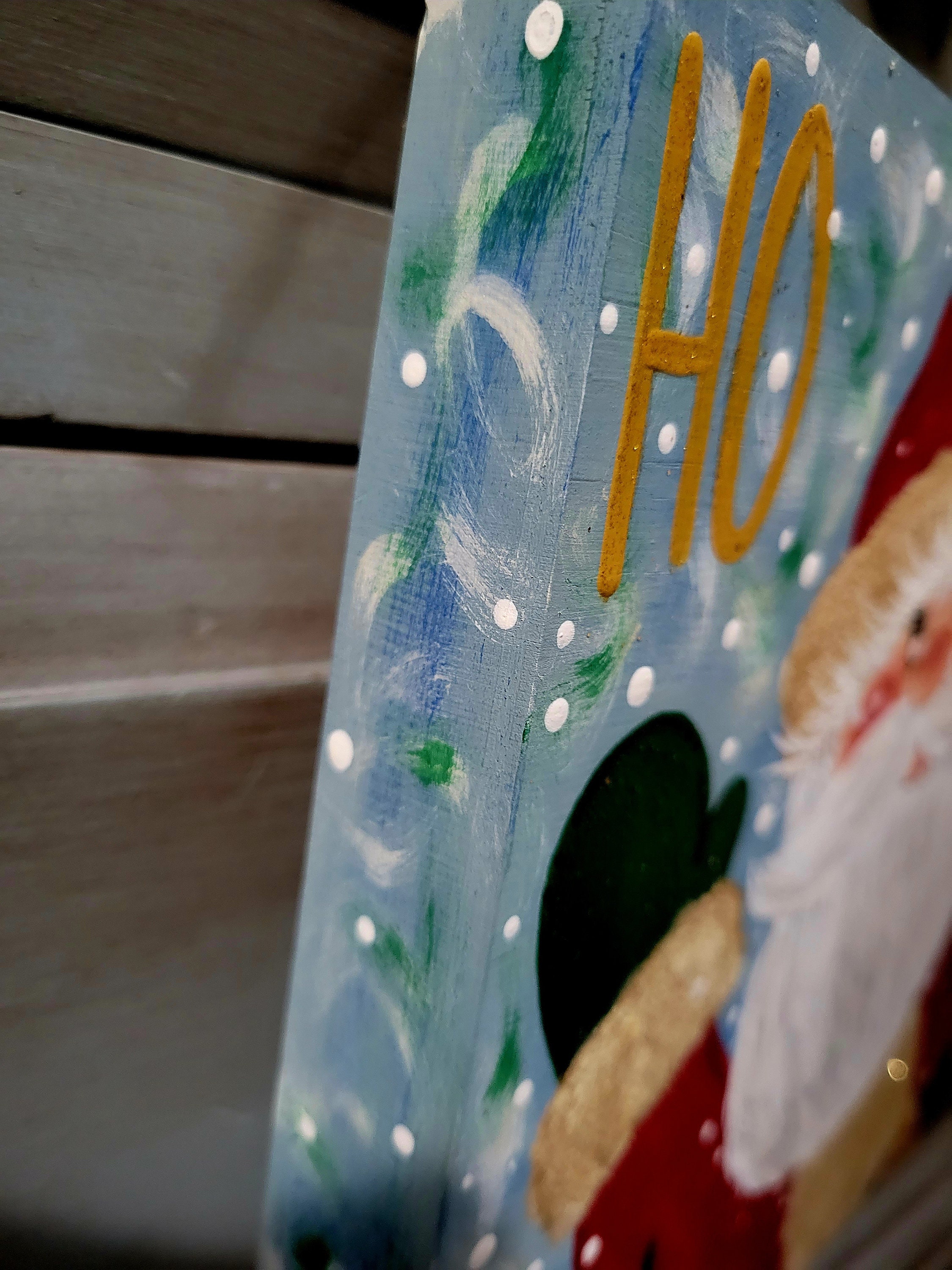 Santa Sign,handpainted Wood,santa Painting,santa Door Hanger,christmas ...