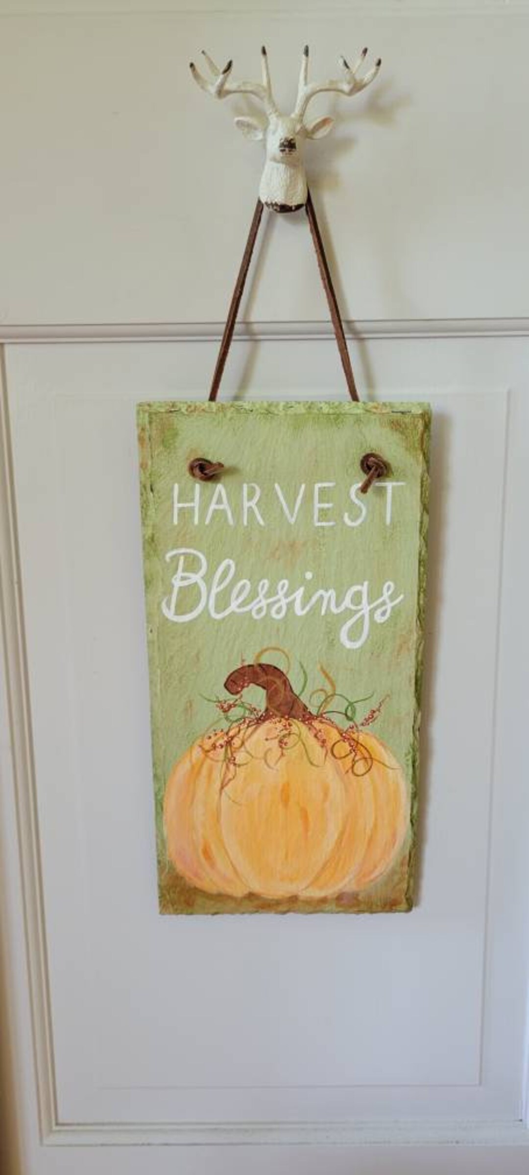 Harvest Blessings Sign,handpainted Slate Fall Sign,painted Slate ...