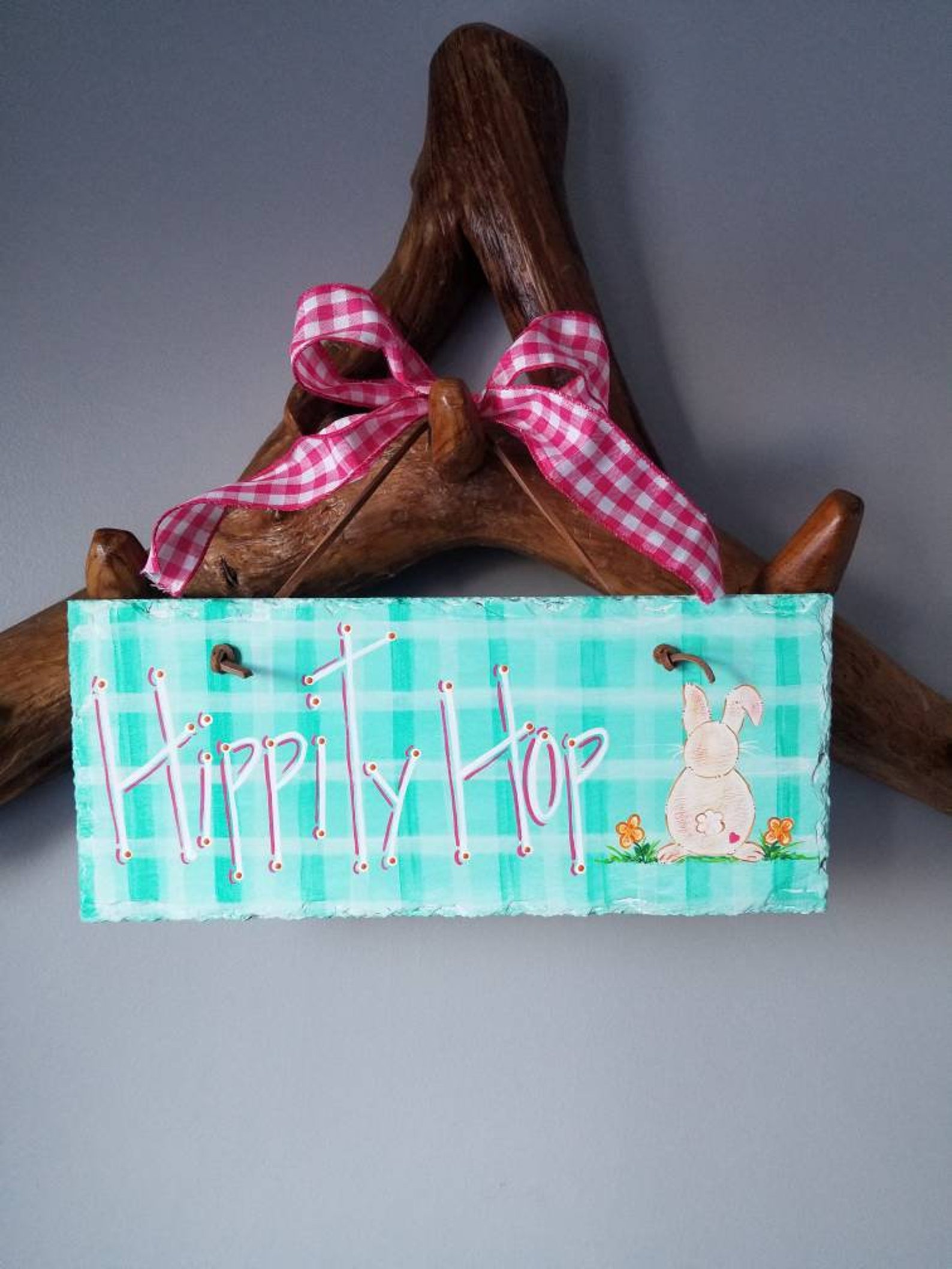 Easter Welcome Sign,hand Painted Slate,hippity Hop Sign,slate Sign ...