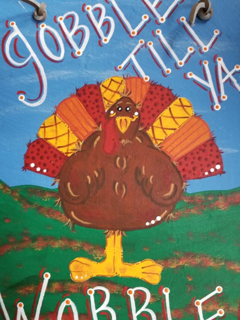 Turkey Welcome Signthanksgiving Signturkey Decorpainted - Etsy