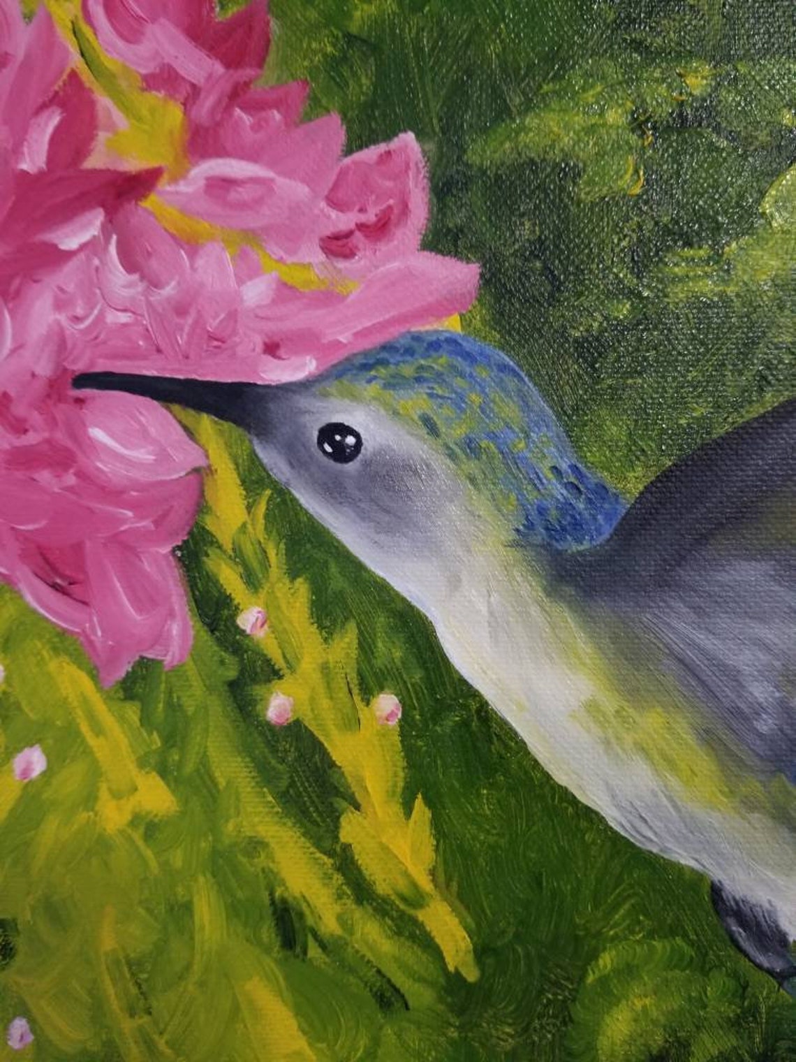 Hummingbird Original Oil Painting12x12home Decorwall - Etsy