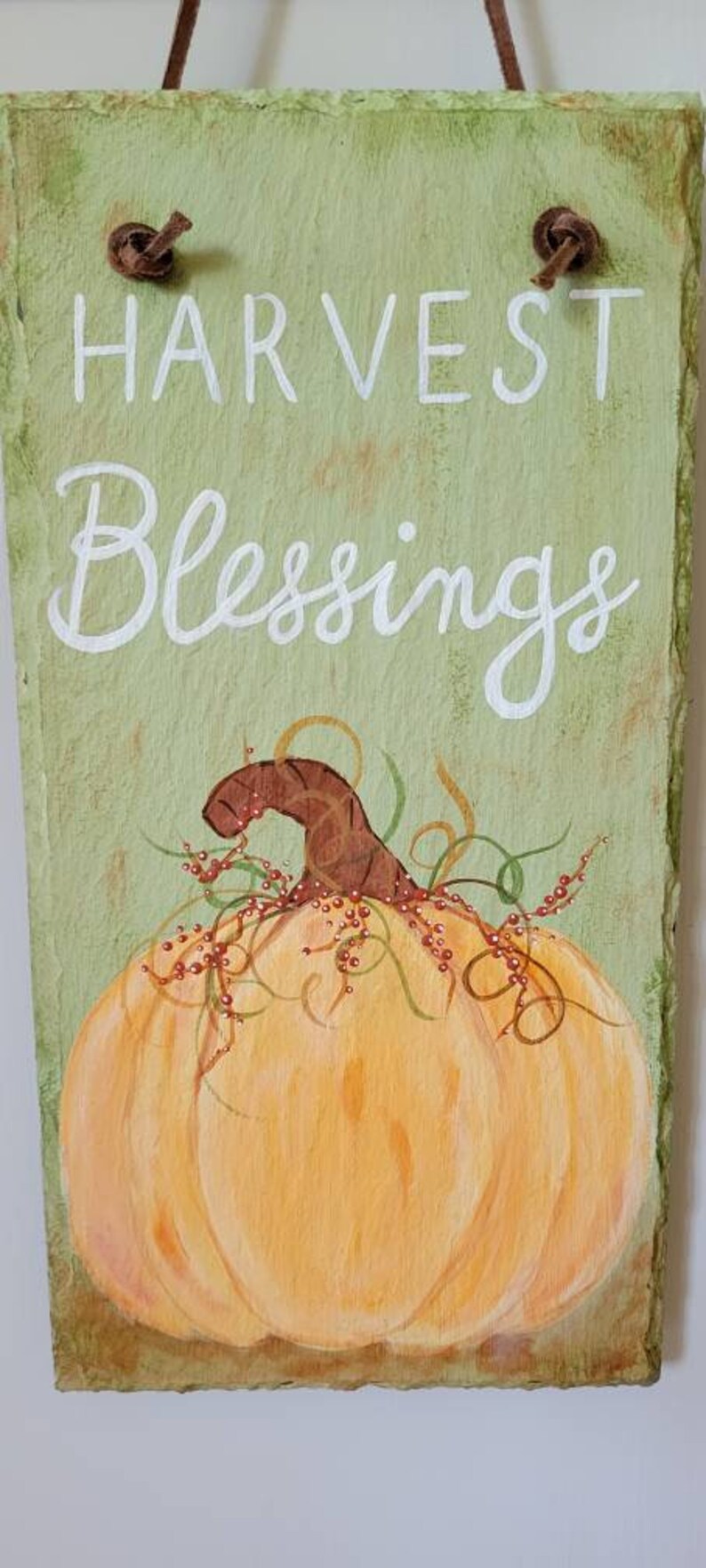 Harvest Blessings Sign,handpainted Slate Fall Sign,painted Slate ...