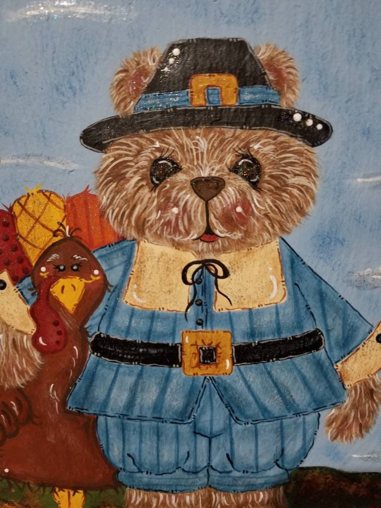 Thanksgiving Welcome Sign,pilgrim Sign,painted Slate,thanksgiving Decor ...