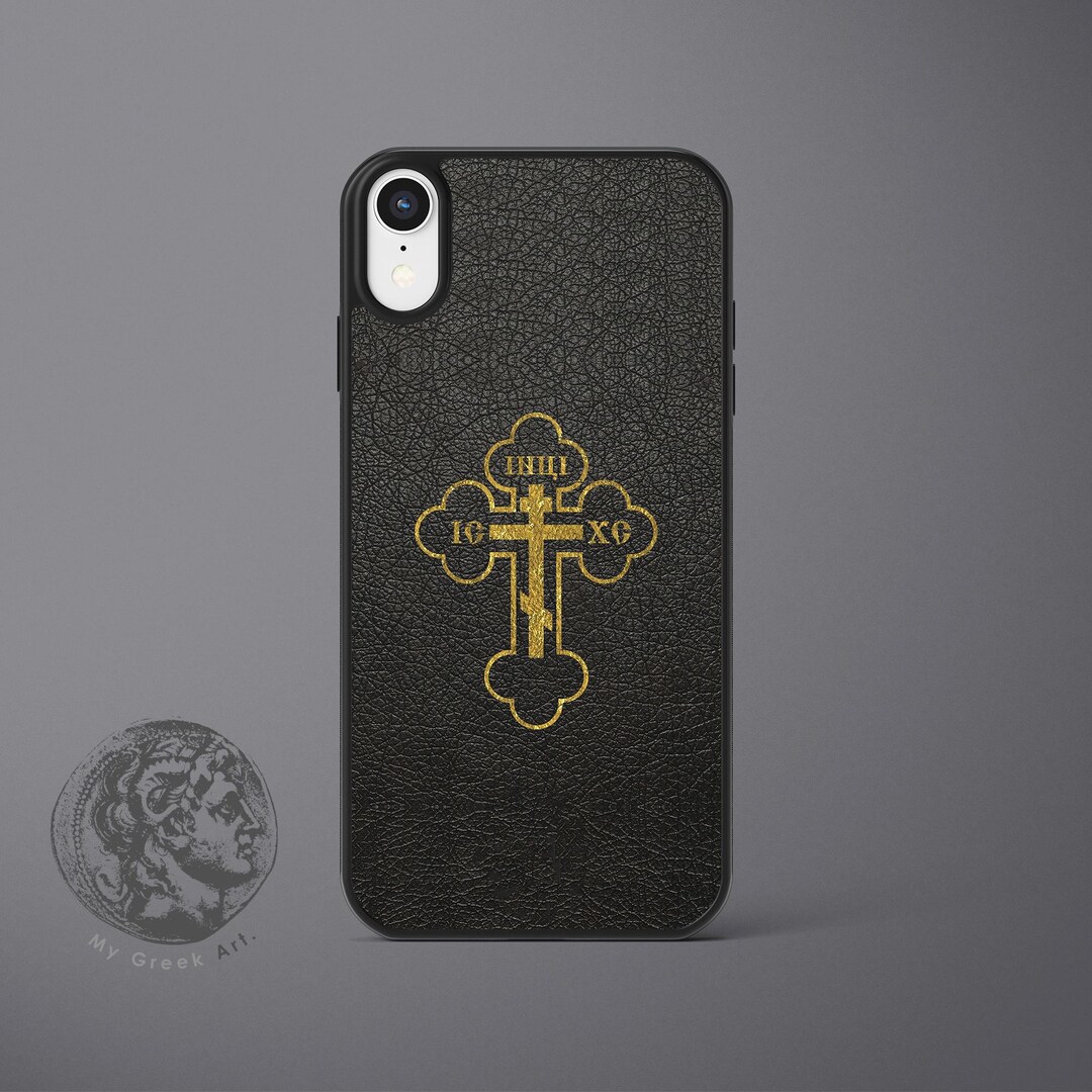 Gold Cross in Black Background, Mobile Phone Case - Etsy