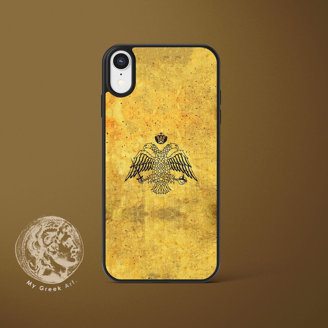 Byzantine Double-headed Eagle, Mobile Phone Case, Vintage Yellow - Etsy