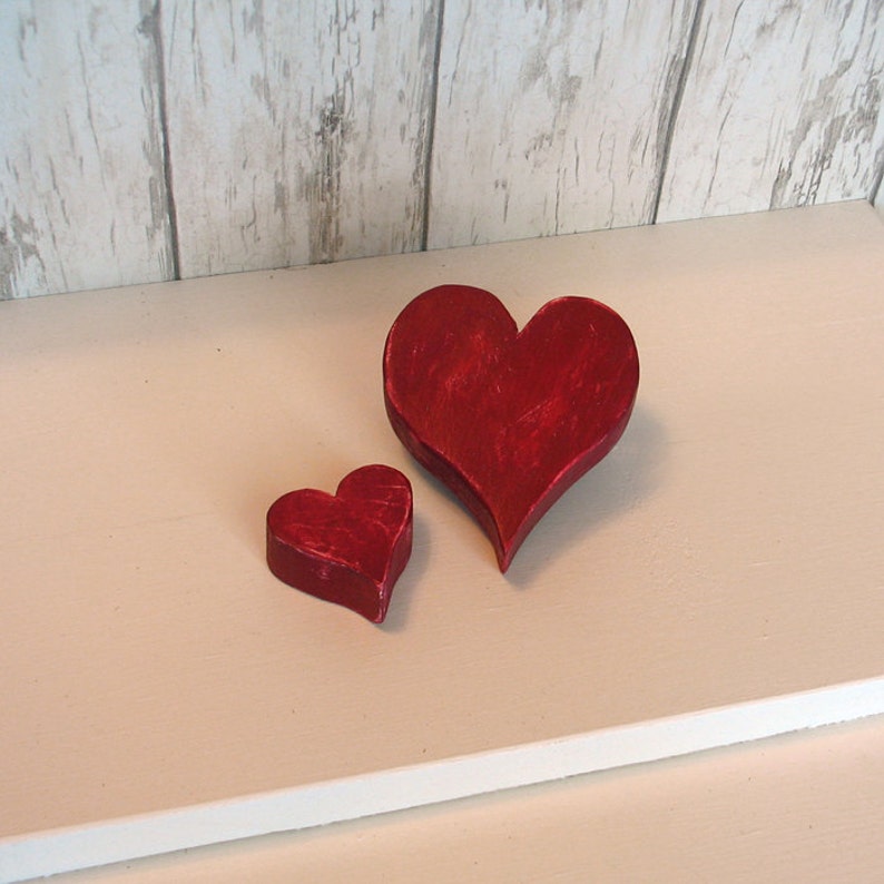 Rustic Wood Hearts. Valentine Heart Set. Distressed Hearts. - Etsy