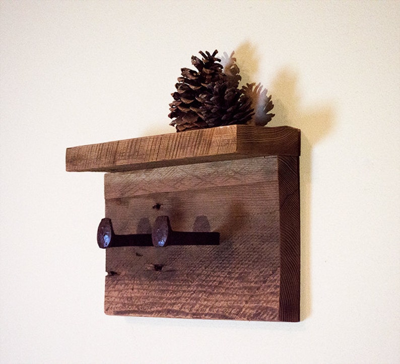Rustic Wall Rack, Coat Rack With Railroad Spikes, Reclaimed Wall Hooks ...