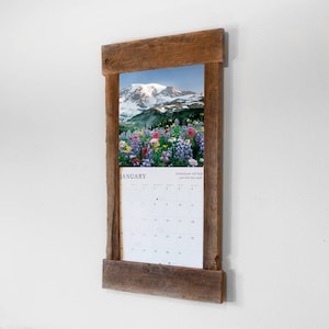Rustic Barn Wood Calendar Frame. Calendar Holder. Reclaimed Calendar ...