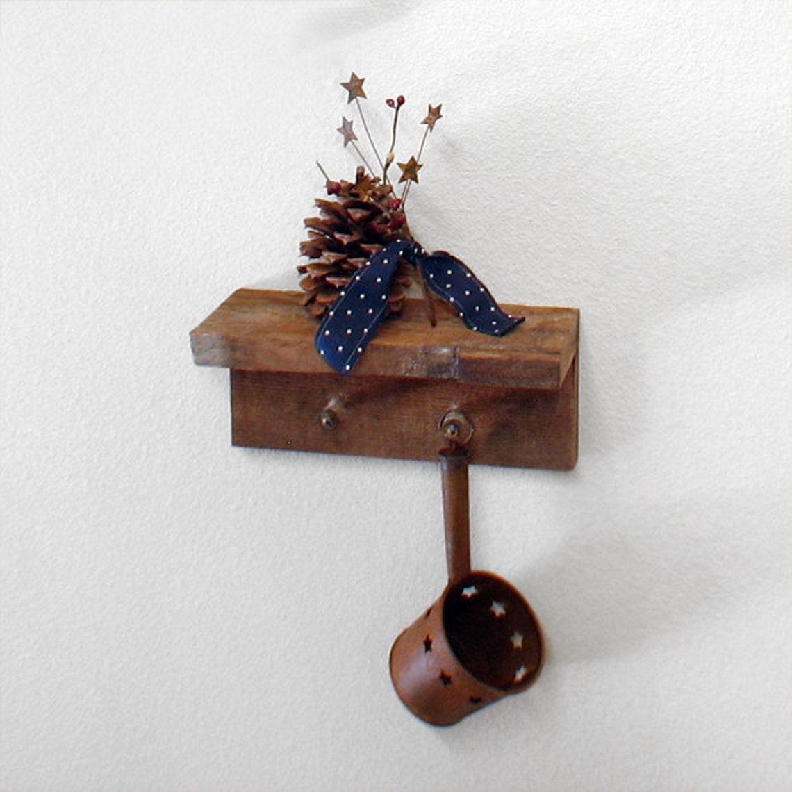 Rustic Key Rack - Key Hanger With 2 Hooks, Reclaimed Wall Hooks, 9" X 4 ...