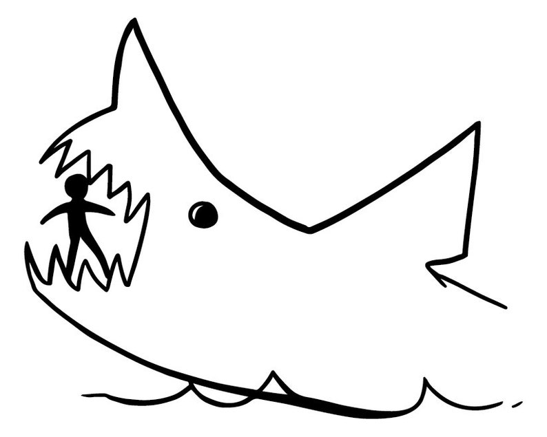 Jaws Chalkboard Sticker - Etsy