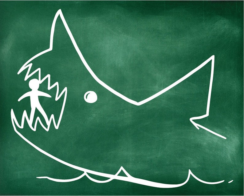 Jaws Chalkboard Sticker - Etsy