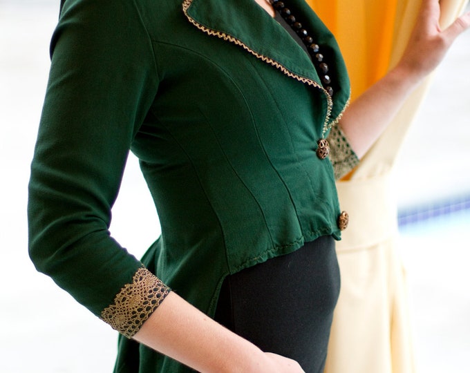 Green Military Jacket With Tails - Etsy