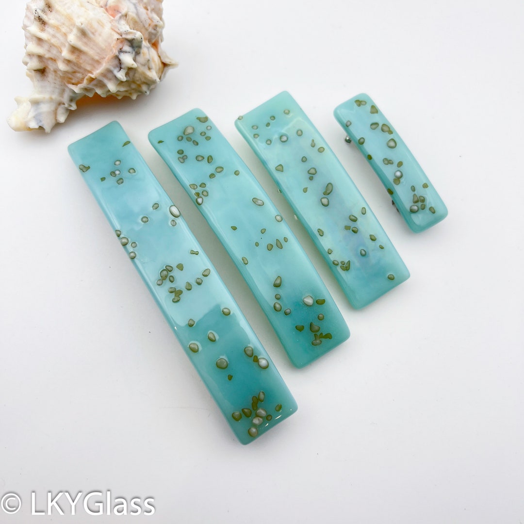 Robins Egg Blue Polka Dot Hair Barrette, Blue White French Barrette ...