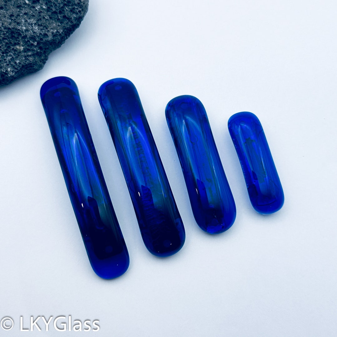 Dark Blue Transparent Fused Glass Barrette, Fused Hair Barrette, French ...