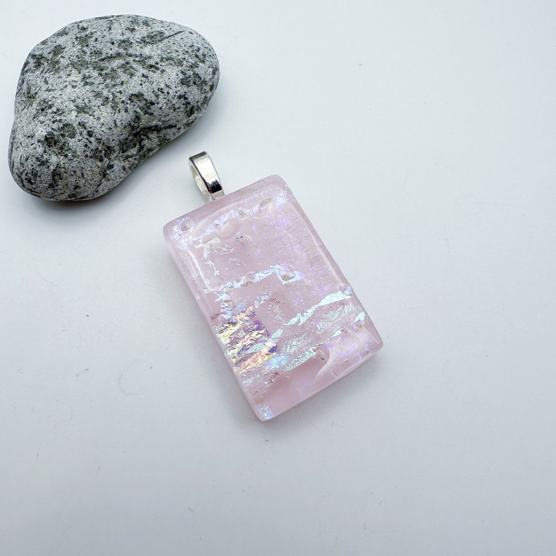 Prettier in Person Pastel Pink Dichroic Glass Pendant, Women's Pink ...