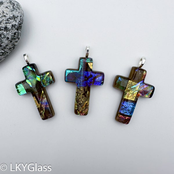 Glass Cross Pendant - Etsy