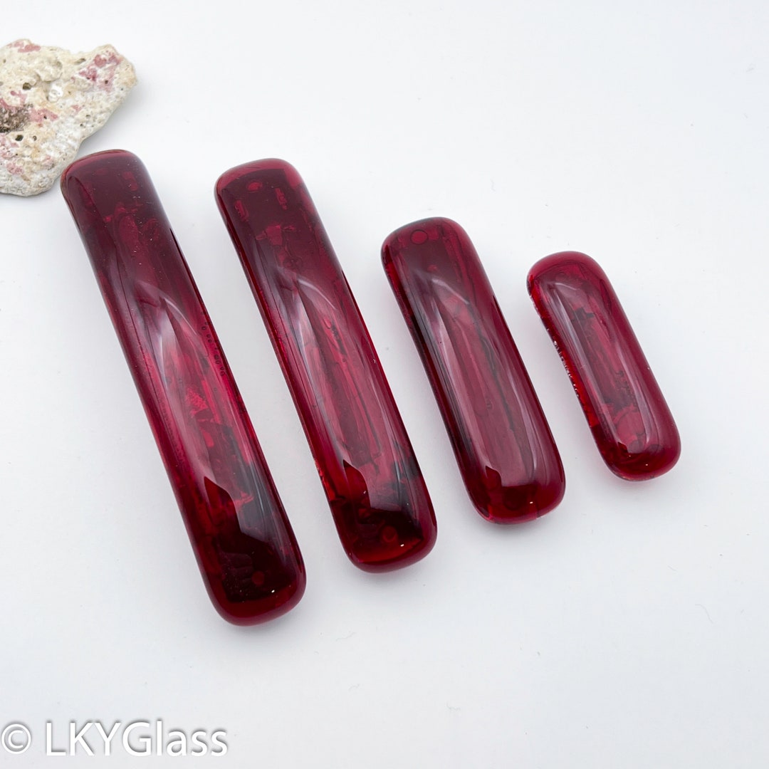 Deep Red Transparent Fused Glass Hair Barrette, Nonslip Clip, Thick ...