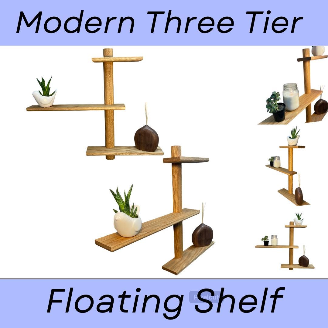 Three Tier Floating Shelf, Home Decor, Storage - Etsy