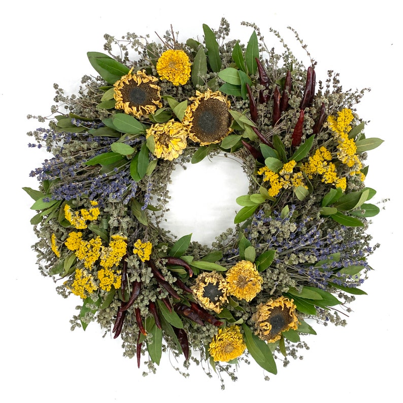 Sunflower Herb Wreath - Etsy