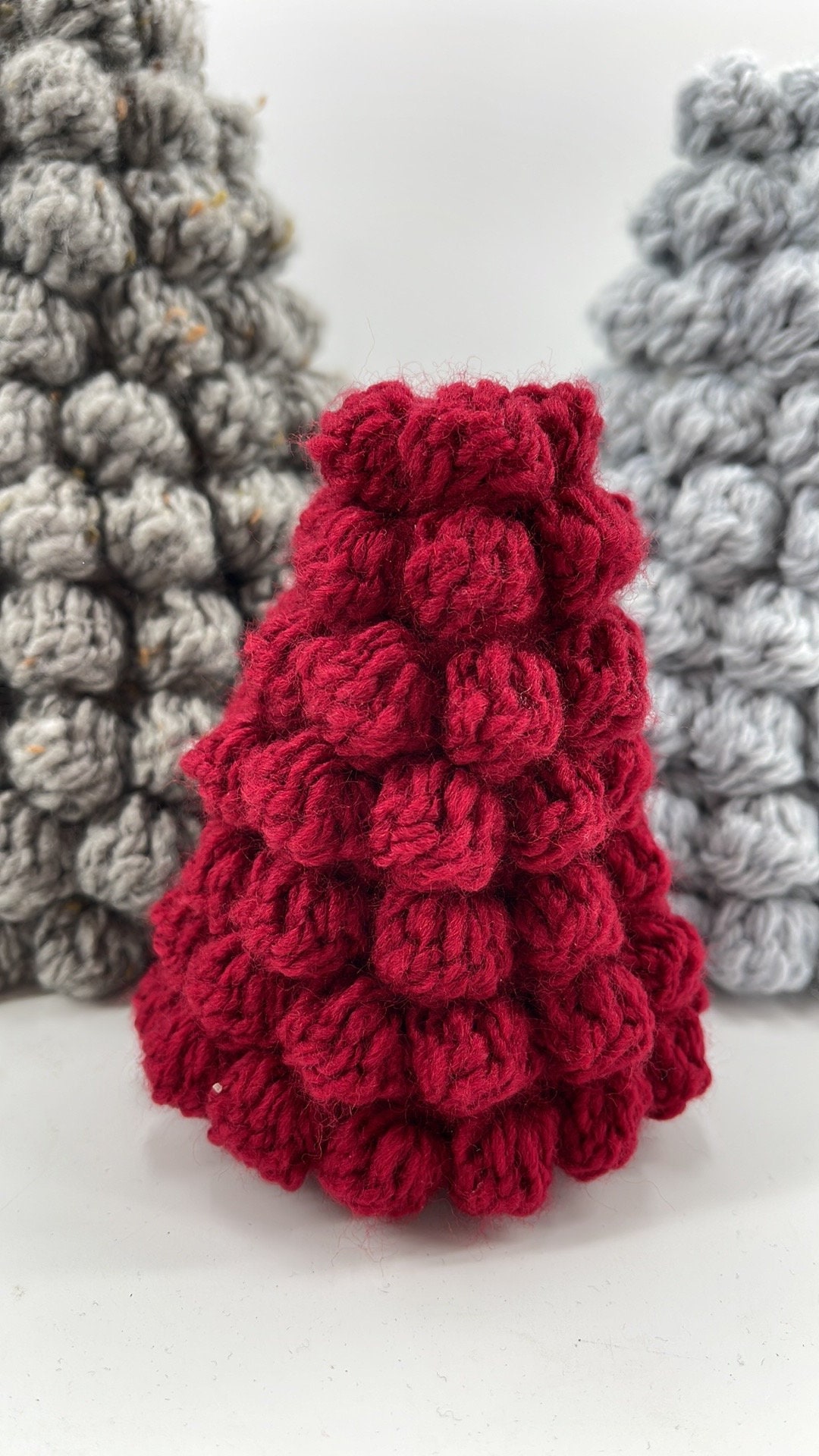 Handmade Crochet Christmas Tree Family Three Sizes Decorations Holiday ...