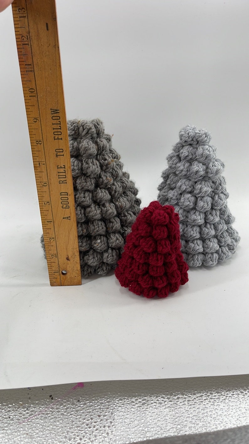 Handmade Crochet Christmas Tree Family Three Sizes Decorations Holiday ...