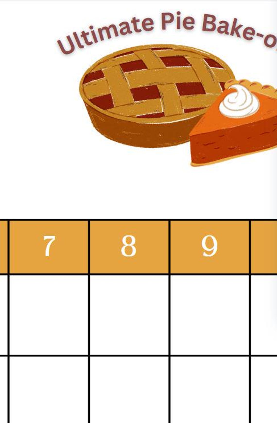 Pie Baking Contest Printable Download Scoresheet - Etsy