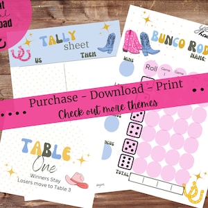 Bunco Rodeo Scorecards; Cowgirl Bunco; Bunco Night; Bunco Tally Sheets ...