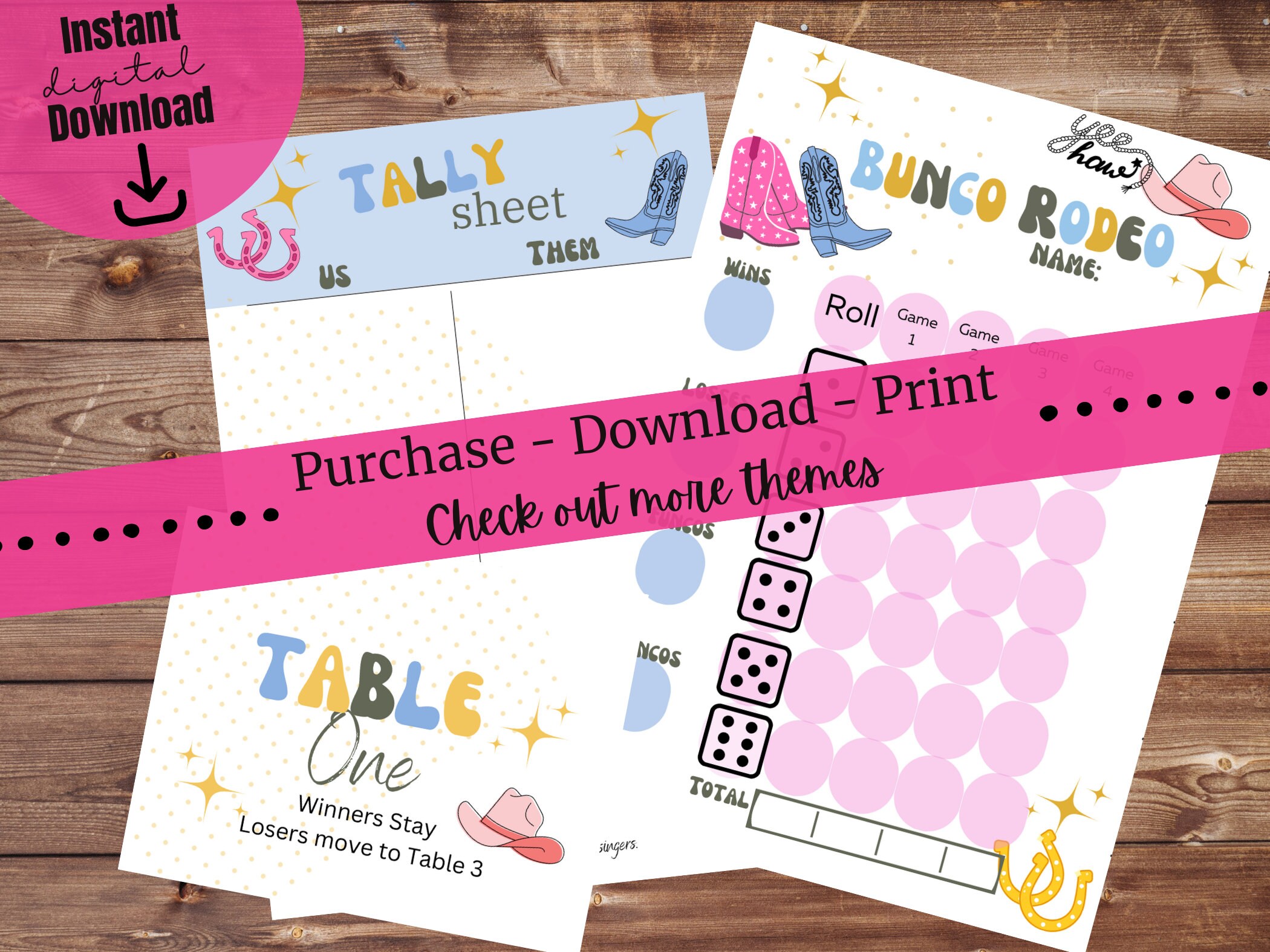 Bunco Rodeo Scorecards; Cowgirl Bunco; Bunco Night; Bunco Tally Sheets ...