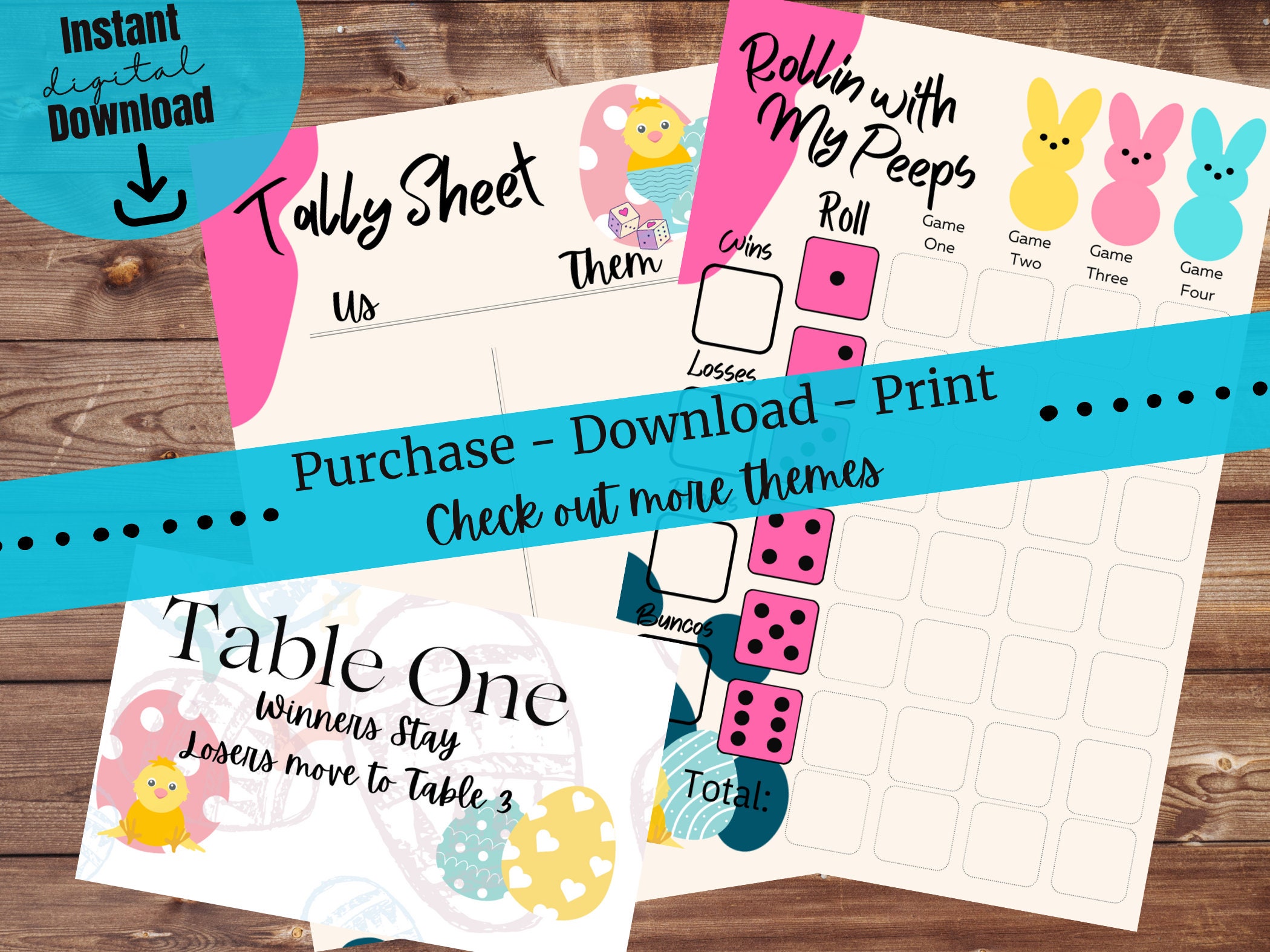 Easter Bunco; Bunco Scorecards; Peeps Easter; Bunco Night; Bunco Tally ...