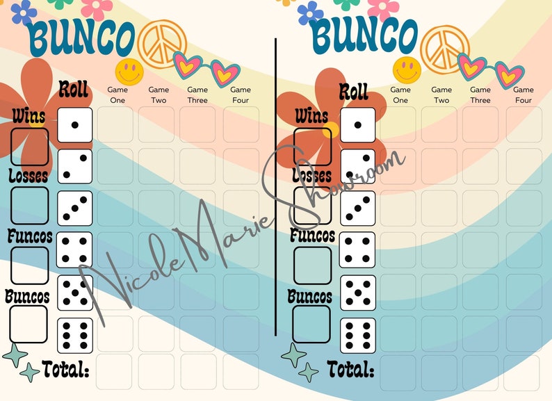 70's Theme Bunco, Retro Bunco, Printable Bunco Set-complete Bunco Set ...