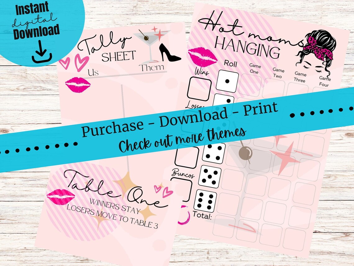 Easter Bunco Scorecards, Spring Theme, Hot Moms (digital Download) - Etsy