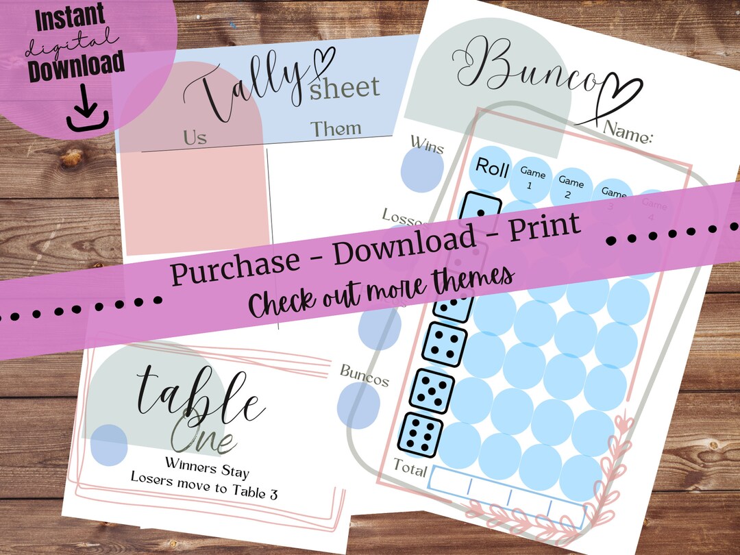 Bunco Scorecards; Girly Bunco; Girls Night Bunco; Bunco Night; Bunco ...