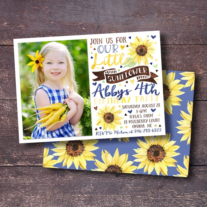 Sunflower Invitation Sunflower Birthday Invitation Sunflower | Etsy