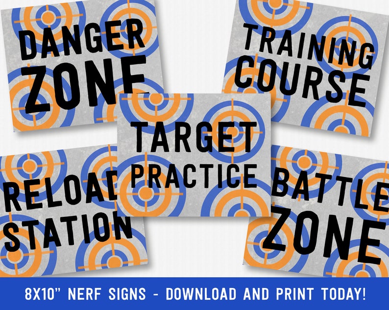 Nerf Party Signs Nerf Station Signs Nerf Party Decorations | Etsy Canada