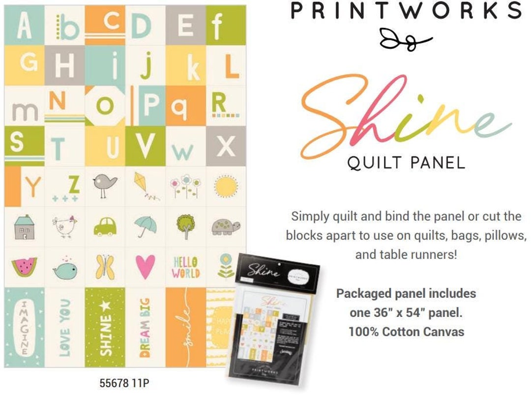 MODA Shine Quilt Panel by Sweetwater 55678-11P 36x54" Alphabet ...