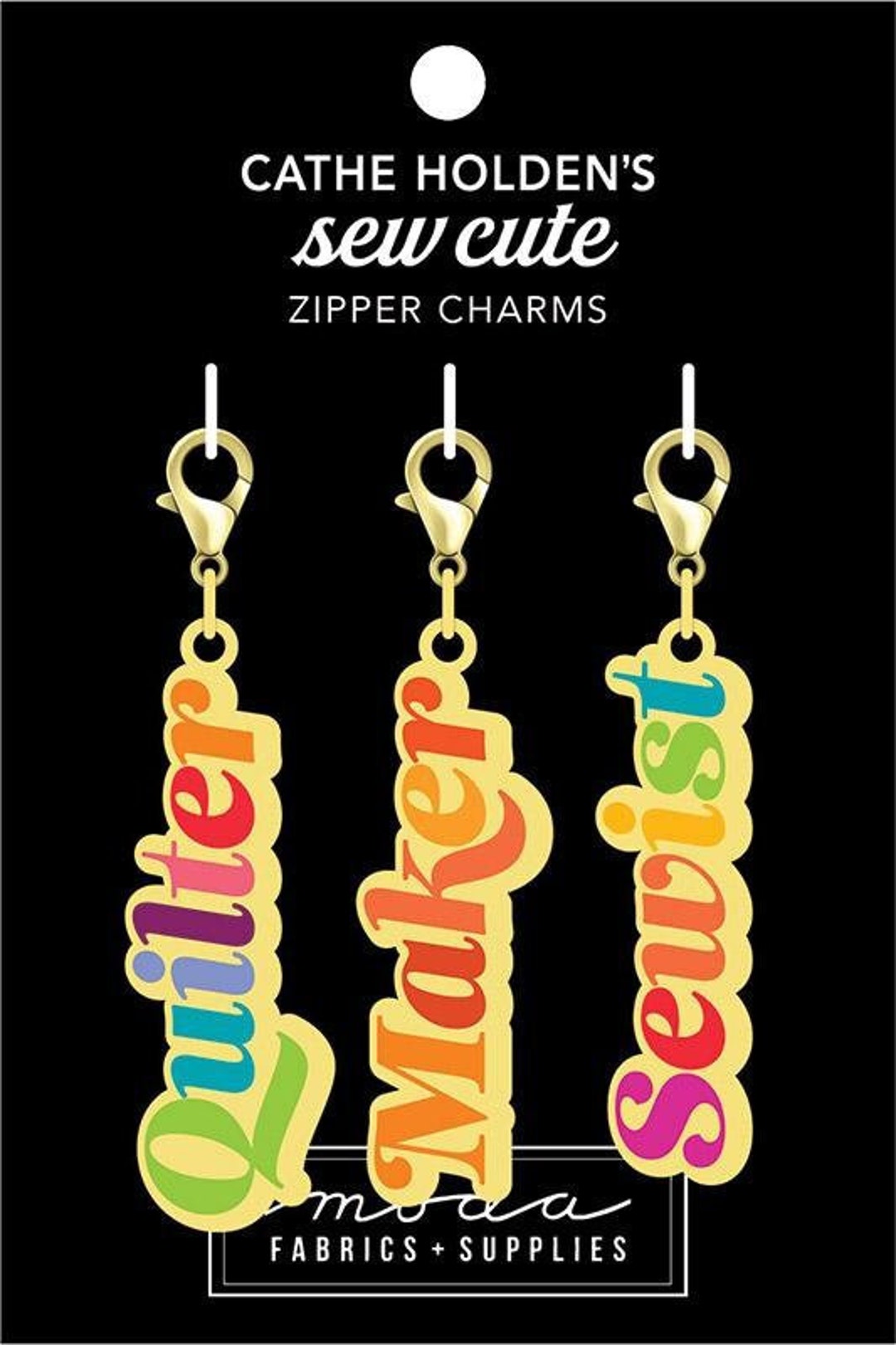 Words Enamel Zipper Pulls (set of Three) Cathe Holden Sew Cute Zipper ...