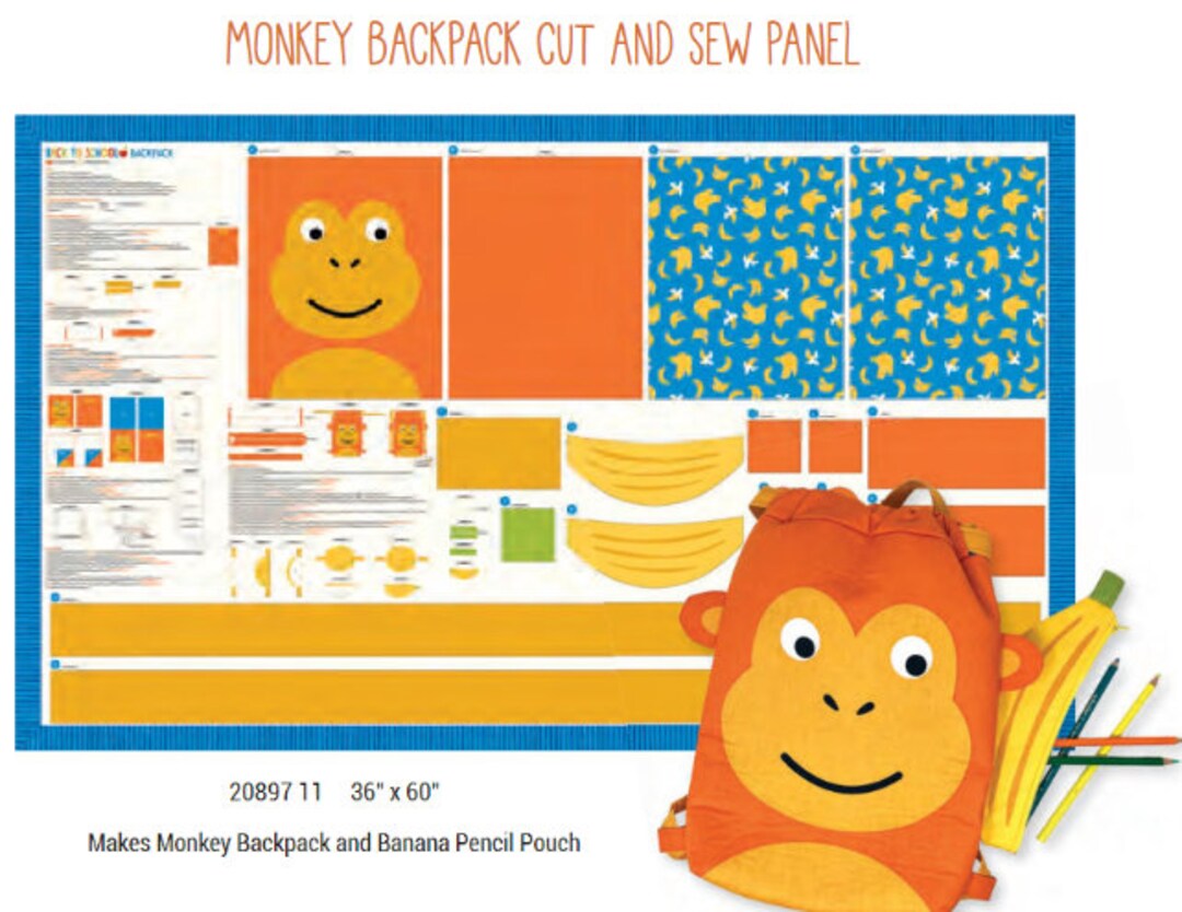 MODA Back to School Backpack Cut & Sew Panel by Stacy Iest Hsu 20897 11 ...