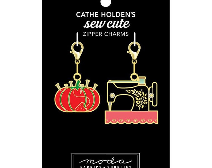 Tomato Pin Cushion and Sewing Machine Enamel Zipper Pulls (set of Two ...